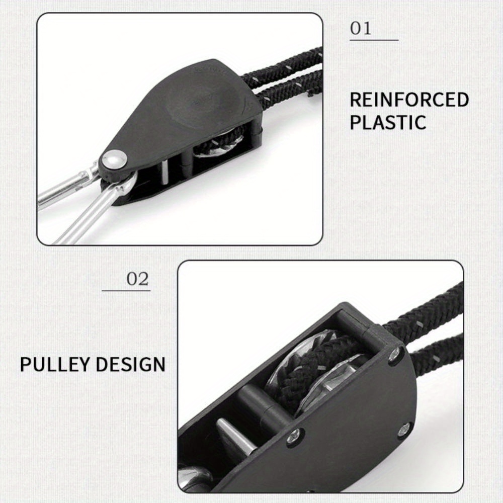 5m 196 85inch Camping Rope With Pulley Reflective Tent Rope Reusable ...