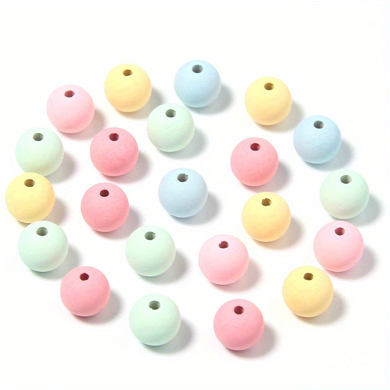 Acrylic Matte Beads Candy Colored Round Beads Straight Hole - Temu ...