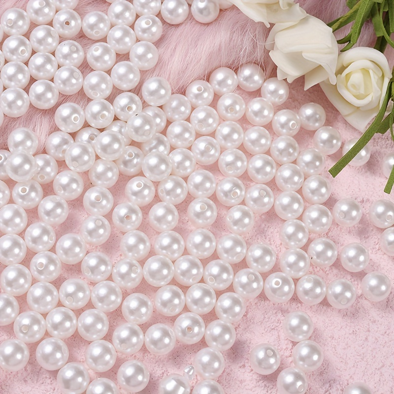 10 Sizes Abs Smooth Bright Pearl Loose Beads Round - Temu