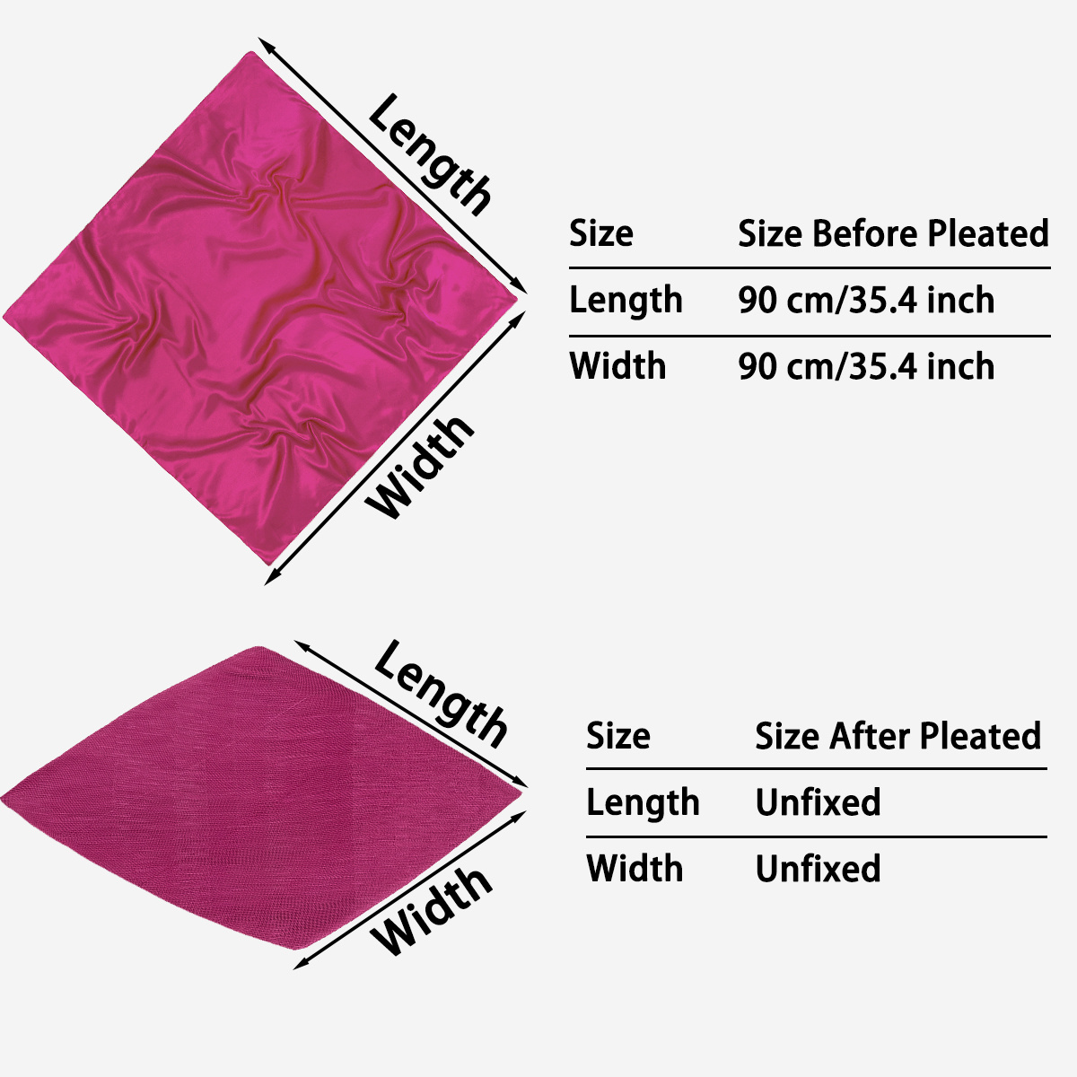 Simple Silky Square Scarf Stylish Pleated Solid Color Neck - Temu New ...