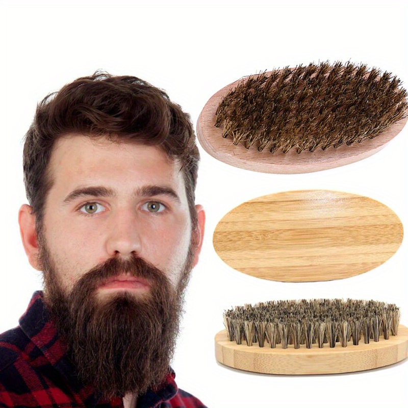 Boar Bristle Beard Brush Wooden Comb Styling Grooming Beard - Temu ...