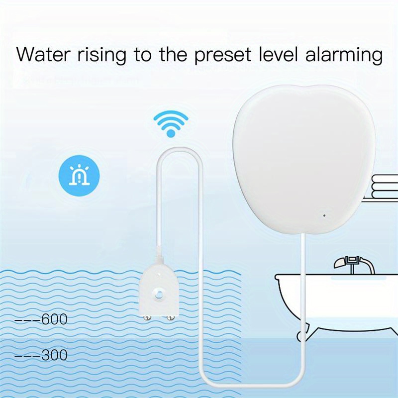 1pc Tuya Wifi 스마트 누수 센서 누수 레벨 감지기 보안 사운드 경보 시스템 홍수 누출 센서 스마트 Temu