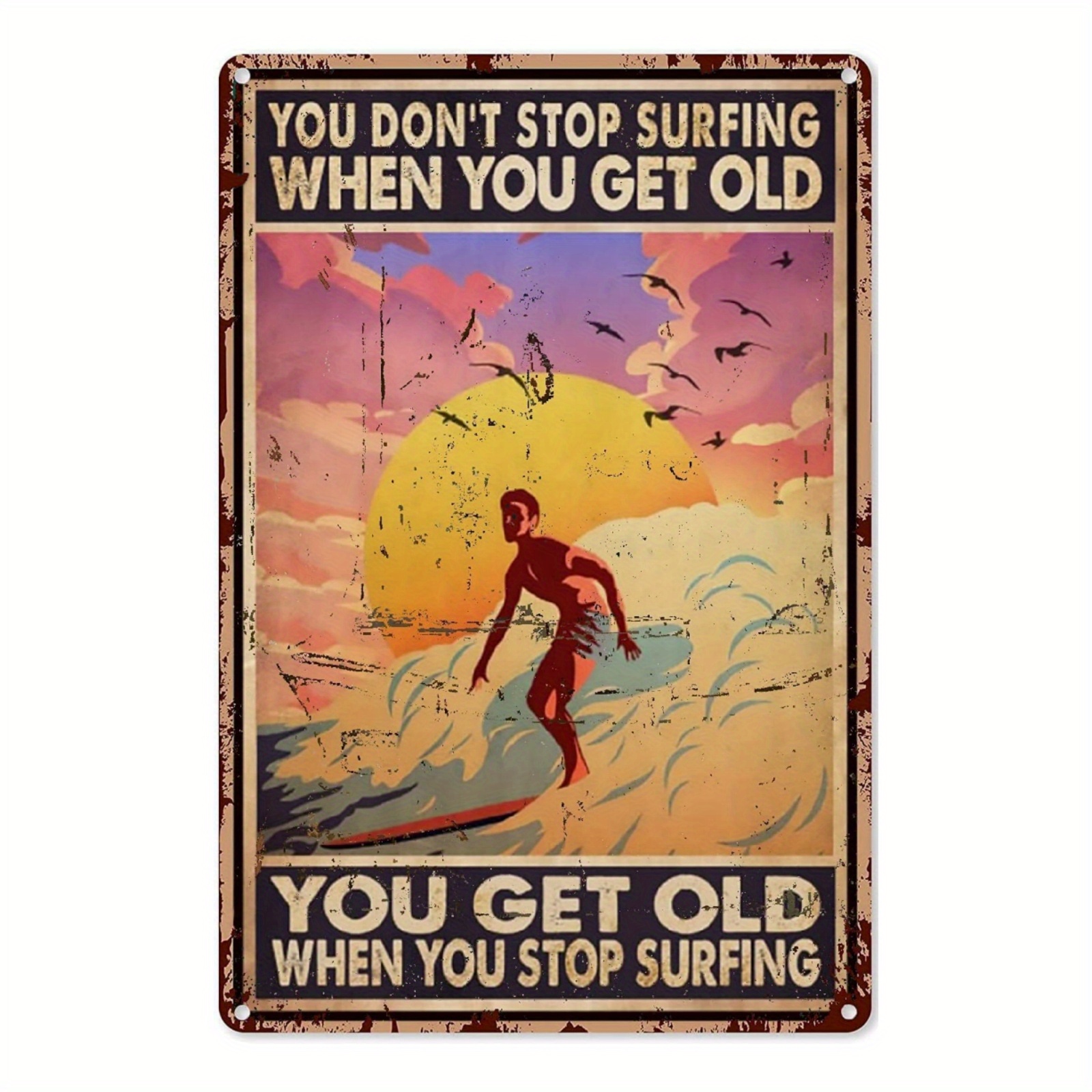 Creative Tin Sign Stop Surfing Funny Novelty - Temu Australia