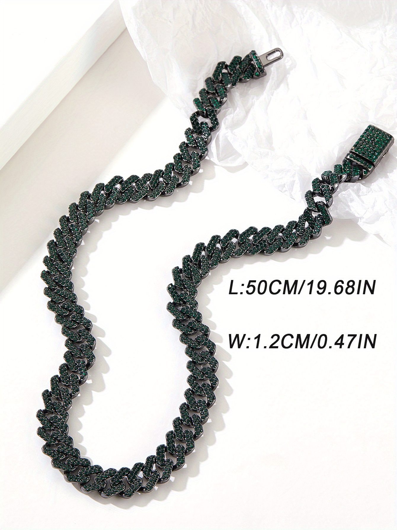 Men's Necklace Punk Style Shiny Chain Necklace - Temu Australia