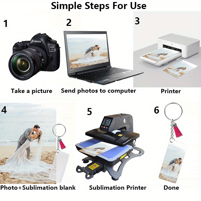 Clear Acrylic Keychain Blanks Box Set diy Sublimation - Temu Canada