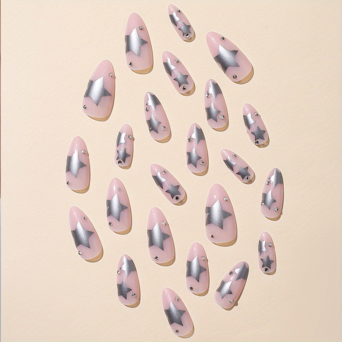 Shimmering Press On Nails With Rhinestone Gems Full - Temu United Kingdom