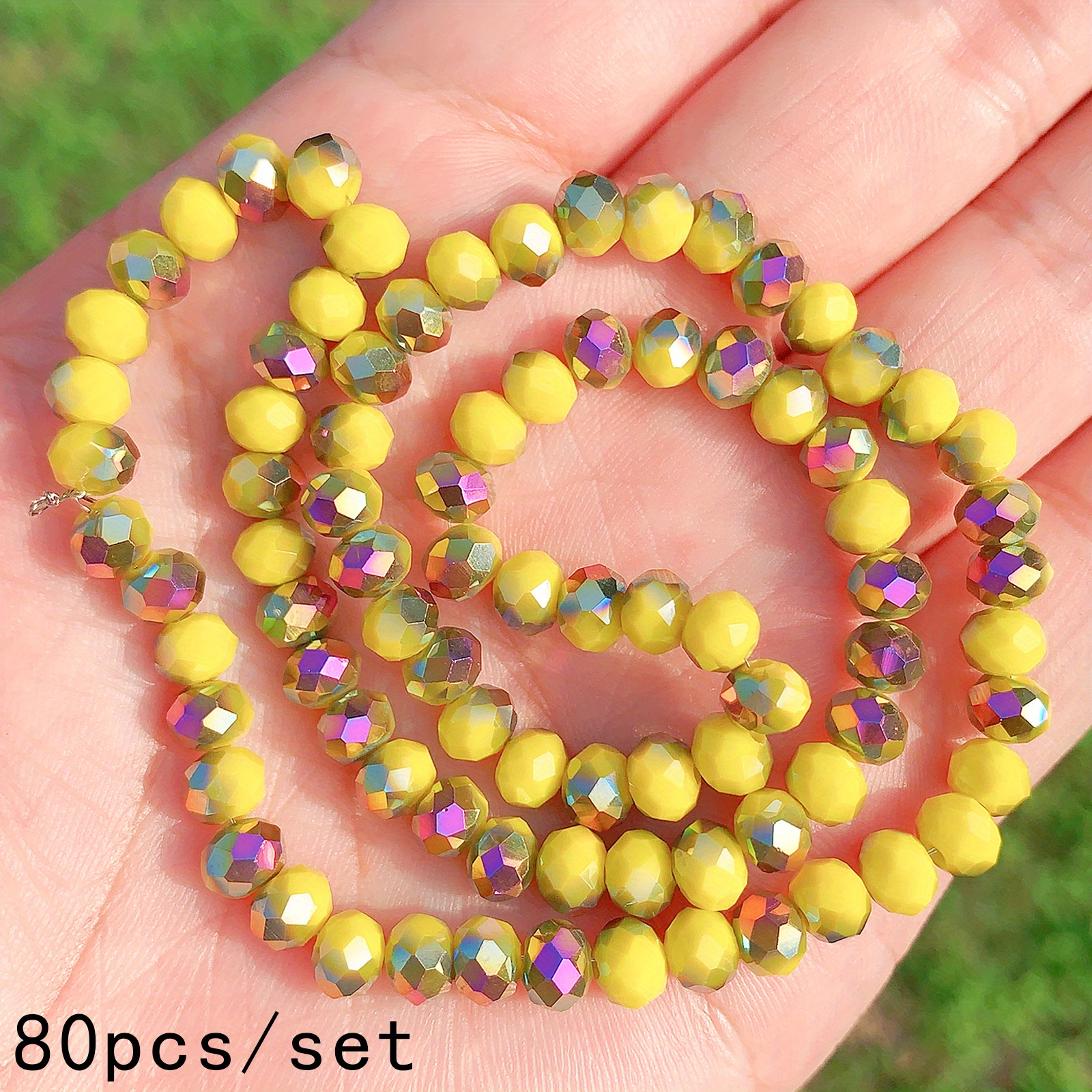 Yellow Half Purple Rose Red Faceted Opaque Glass Beads - Temu Netherlands