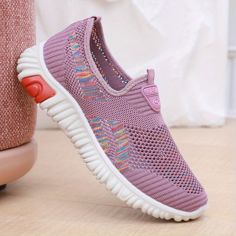 Women's Knitted Sock Shoes Breathable Low Top Slip Shoes - Temu Canada