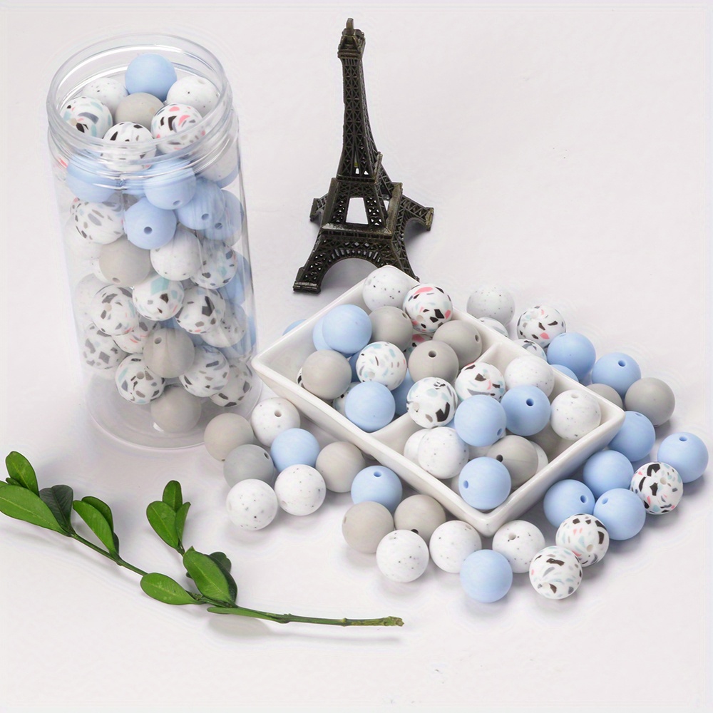 Mixed Color Printing Leopard Silicone Beads Set Box Diy - Temu Norway