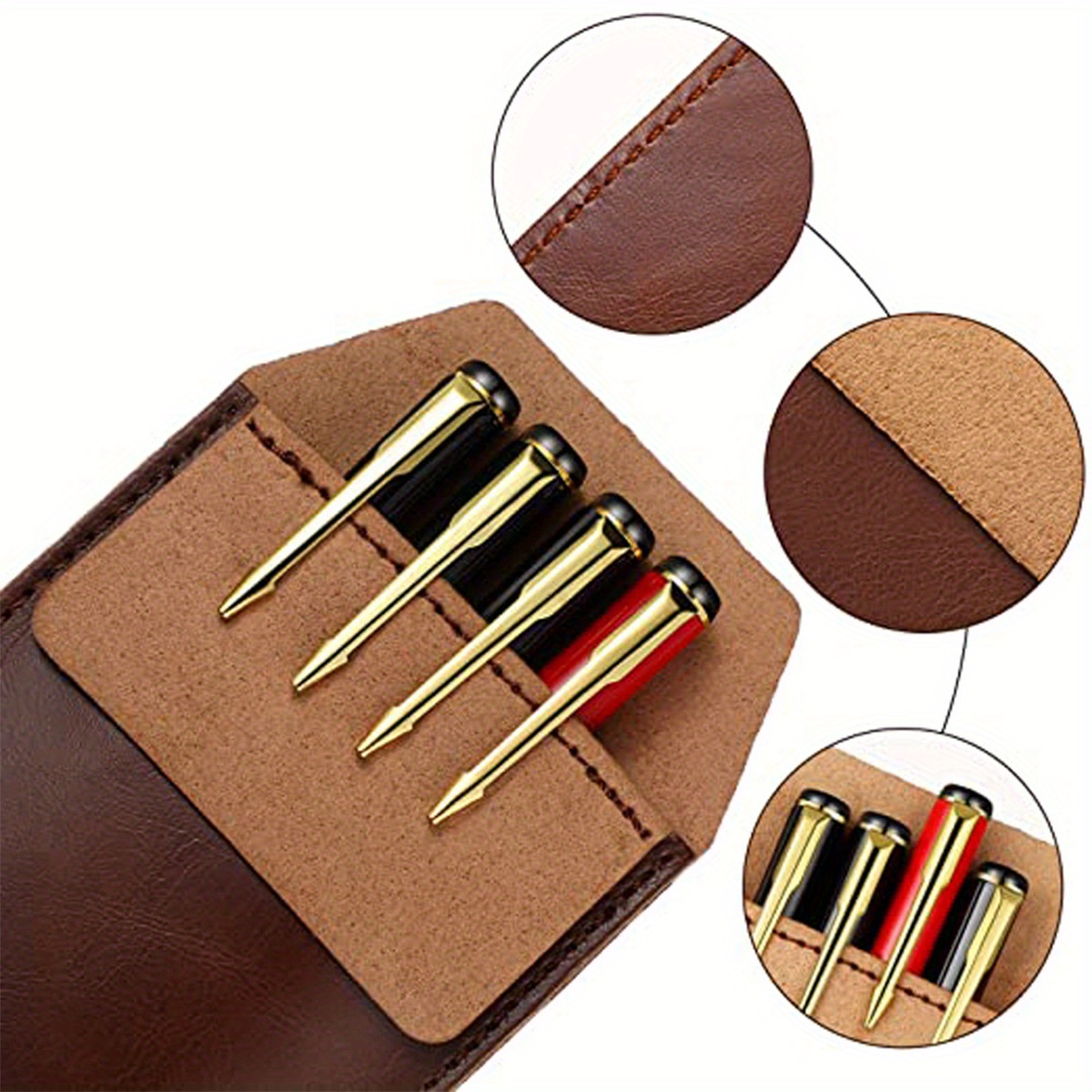 Pu Leather Work Pocket Organizer Tool Pocket Tools Pens Fit - Temu