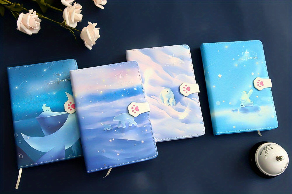 polar bear notebook pu leather surface fluorescent - Temu Ireland