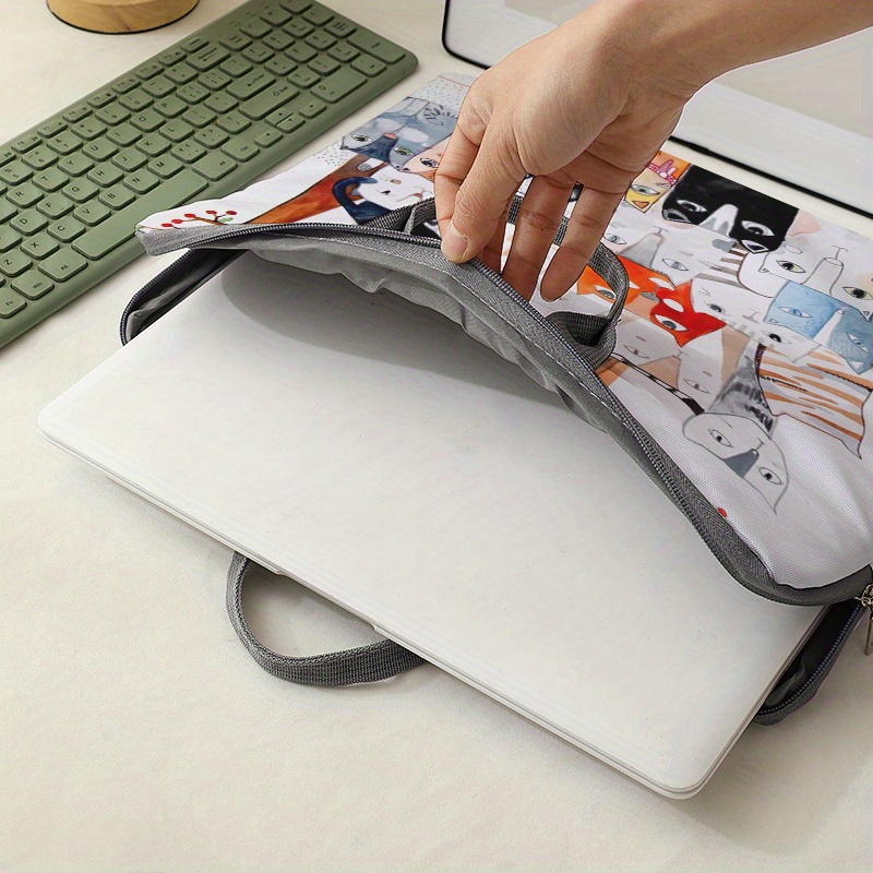 Creative Kittens Pattern Printed Laptop Bag Simple Casual - Temu Canada