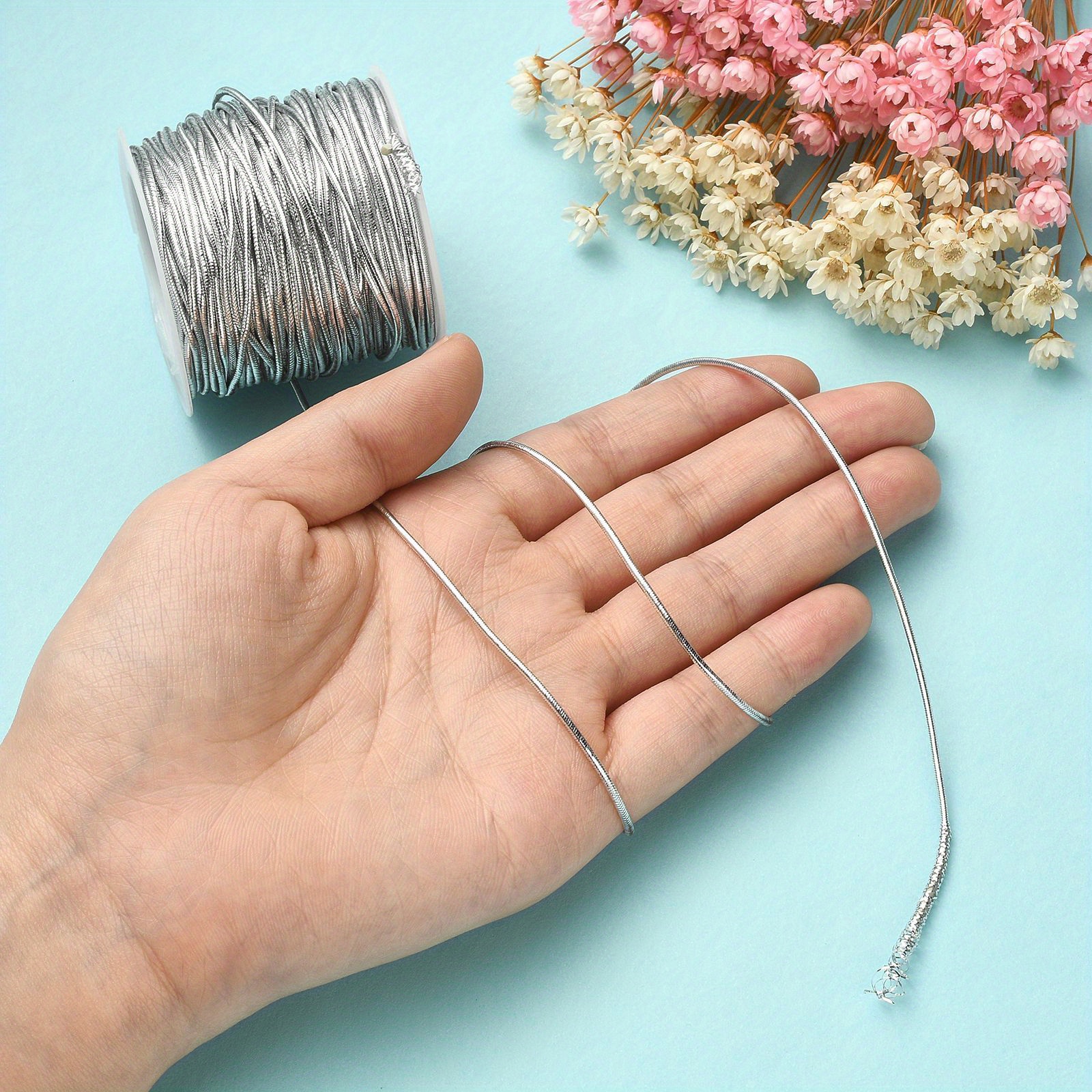 1 roll 1 mm 20m 18 yards metallic elastic cords stretch cord - Temu