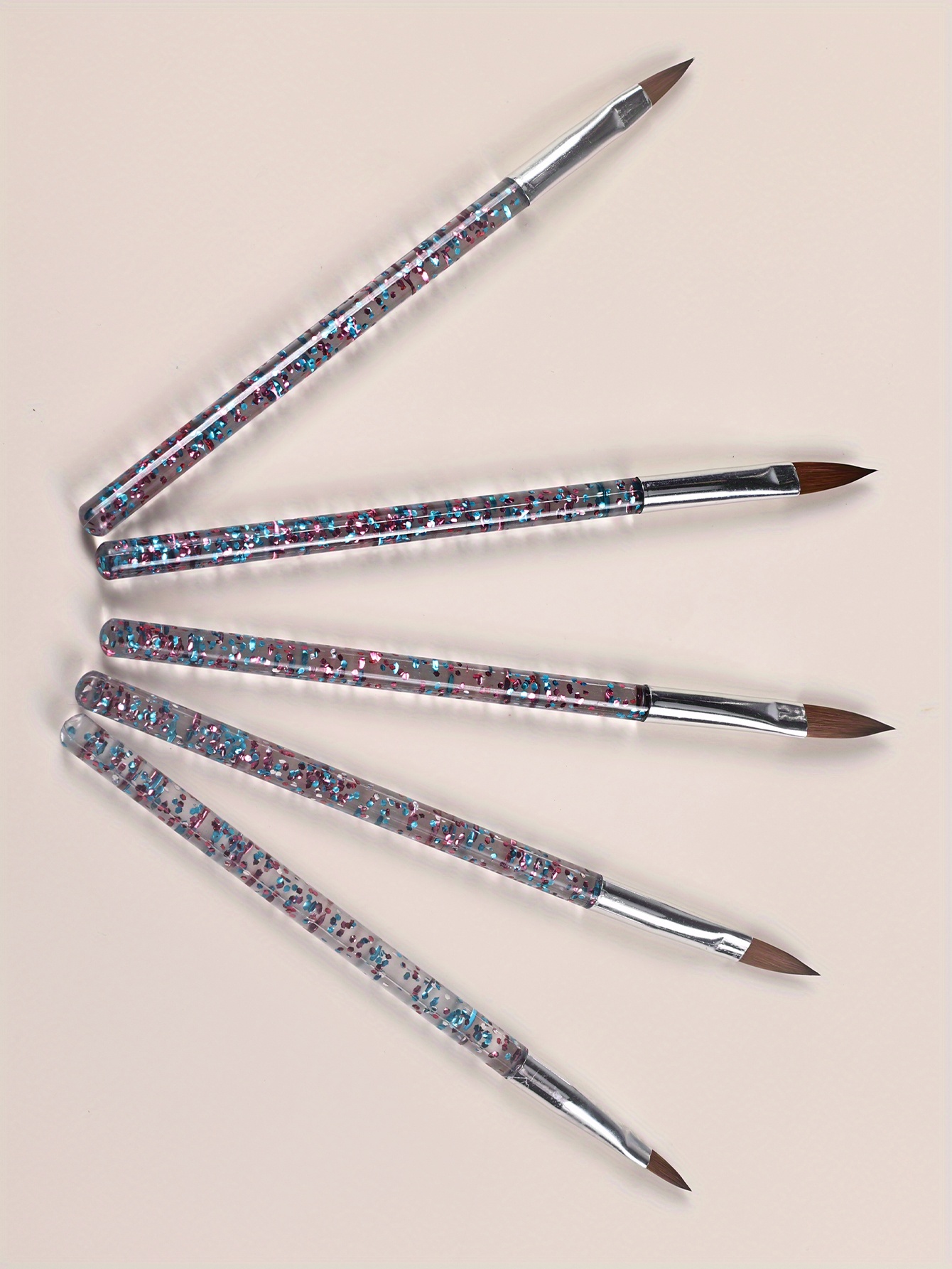 Nail Art Brush Crystal Handle Manicure Tools Nail Extension - Temu ...