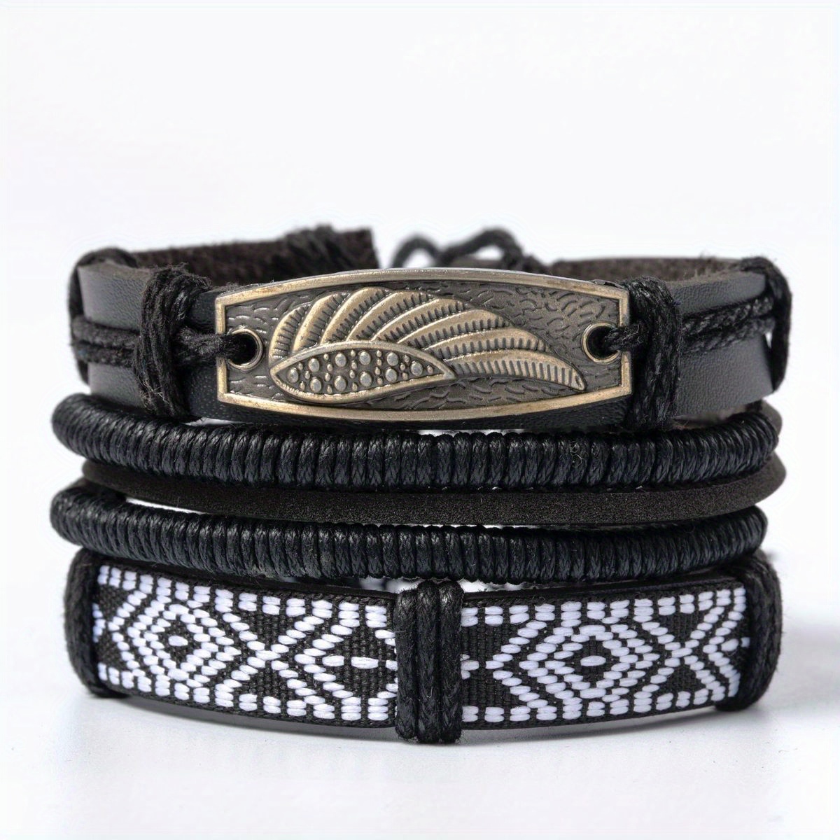 braided wrap pu leather bracelets men vintage - Temu Canada