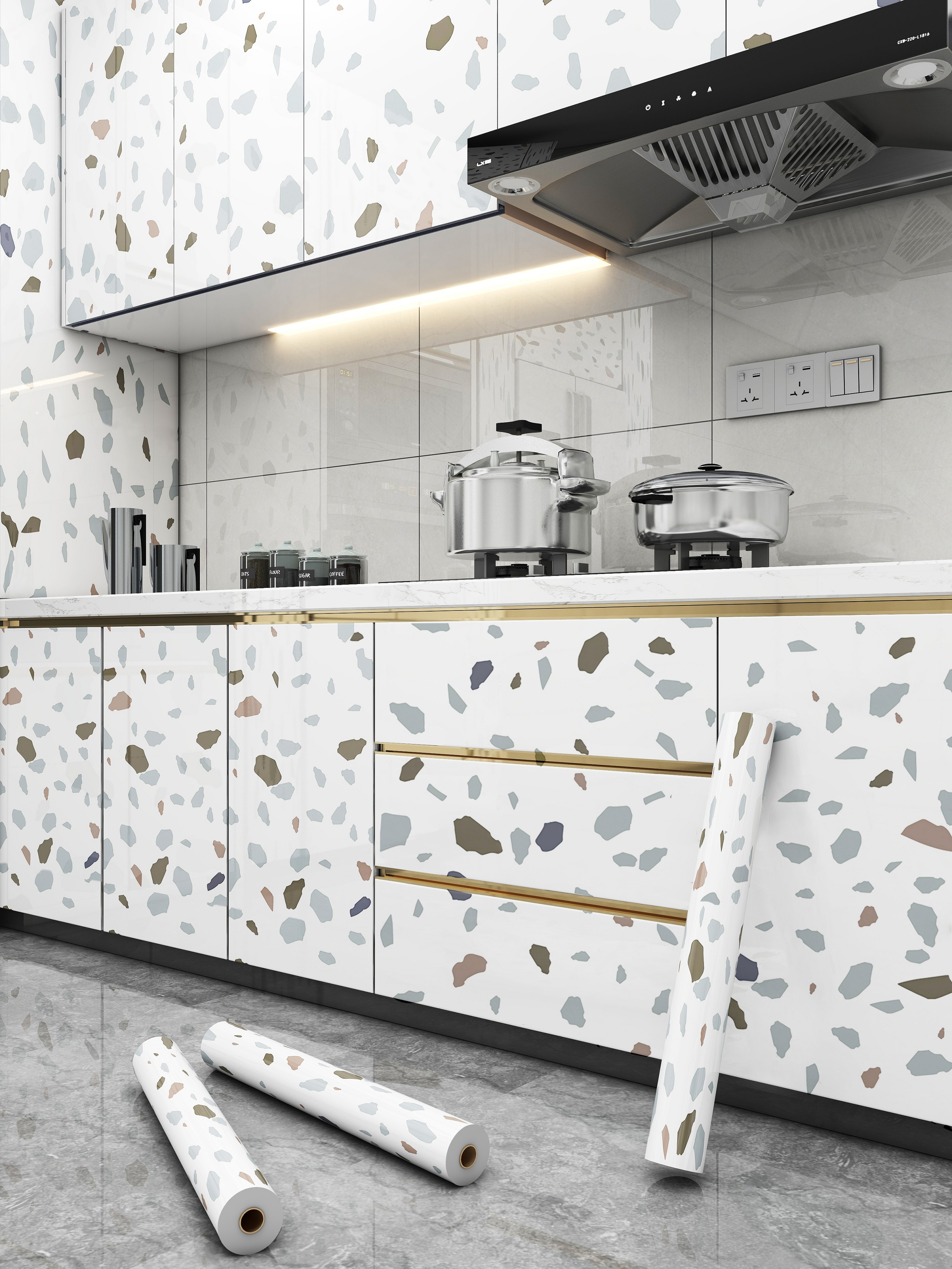 Marble Wallpaper, Waterproof Oil-proof Heat Resistant Peel And Stick ...