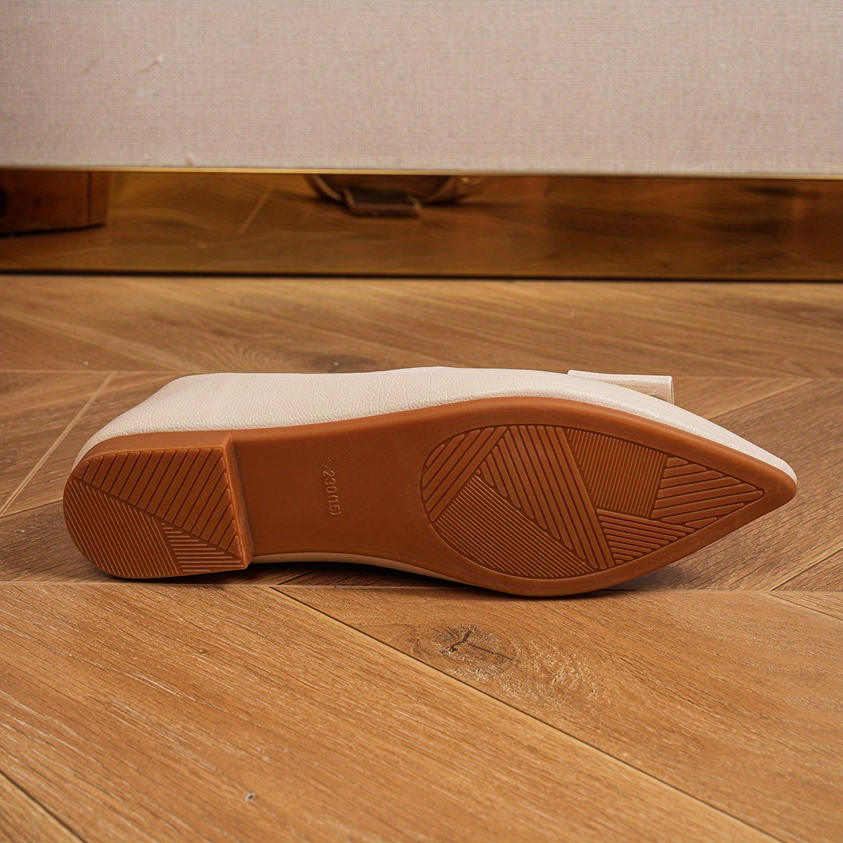 Women's Pointed Toe Ballet Flats Metallic Decor - Temu Norway