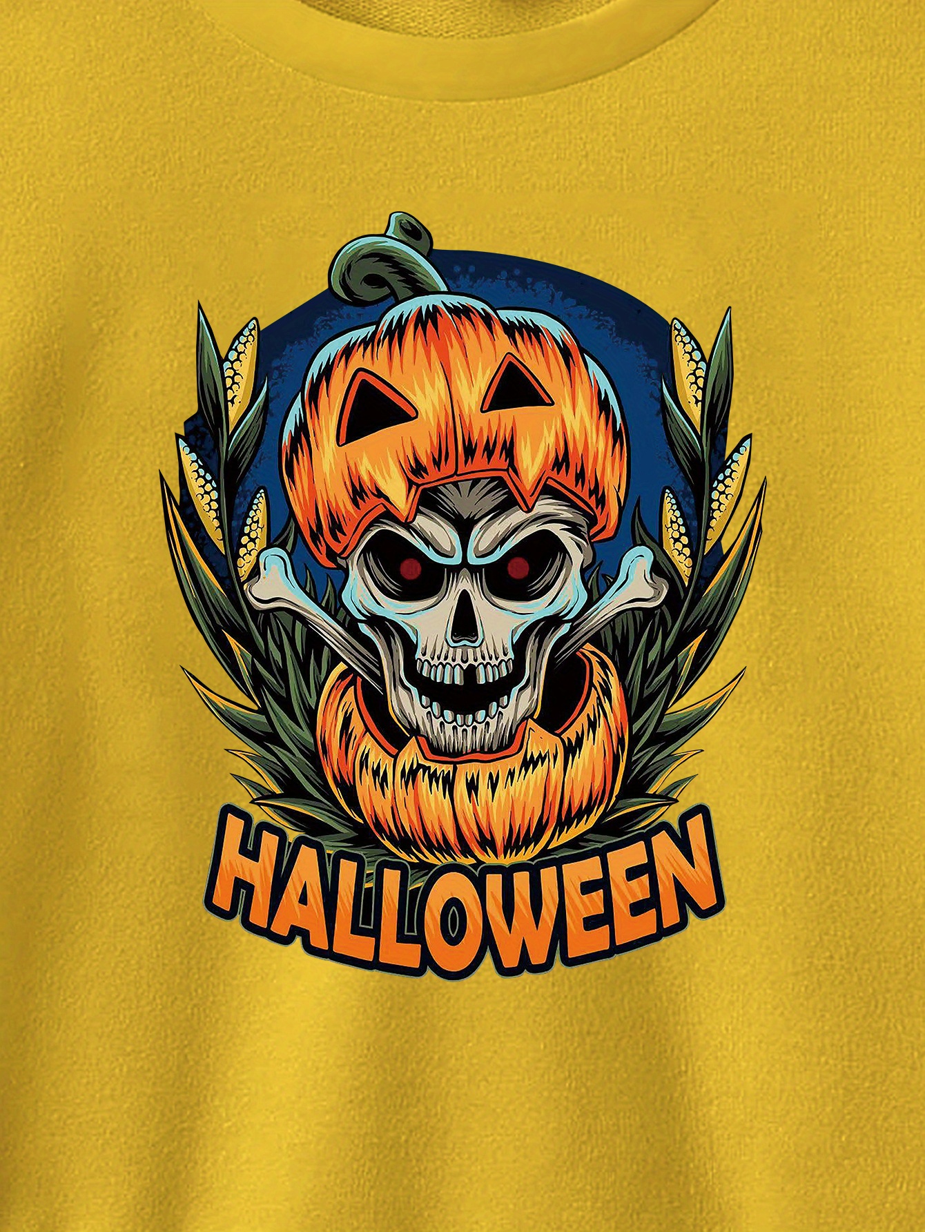 Halloween Skull Pumpkin Print Boys Casual Creative Pullover - Temu ...