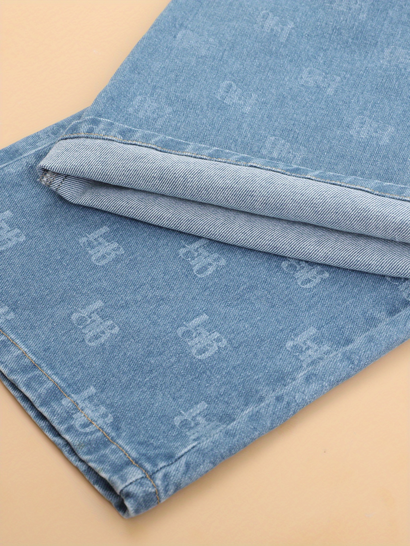 Girls Wide Leg Checkered Print Jeans Loose Fit High Waist - Temu New ...