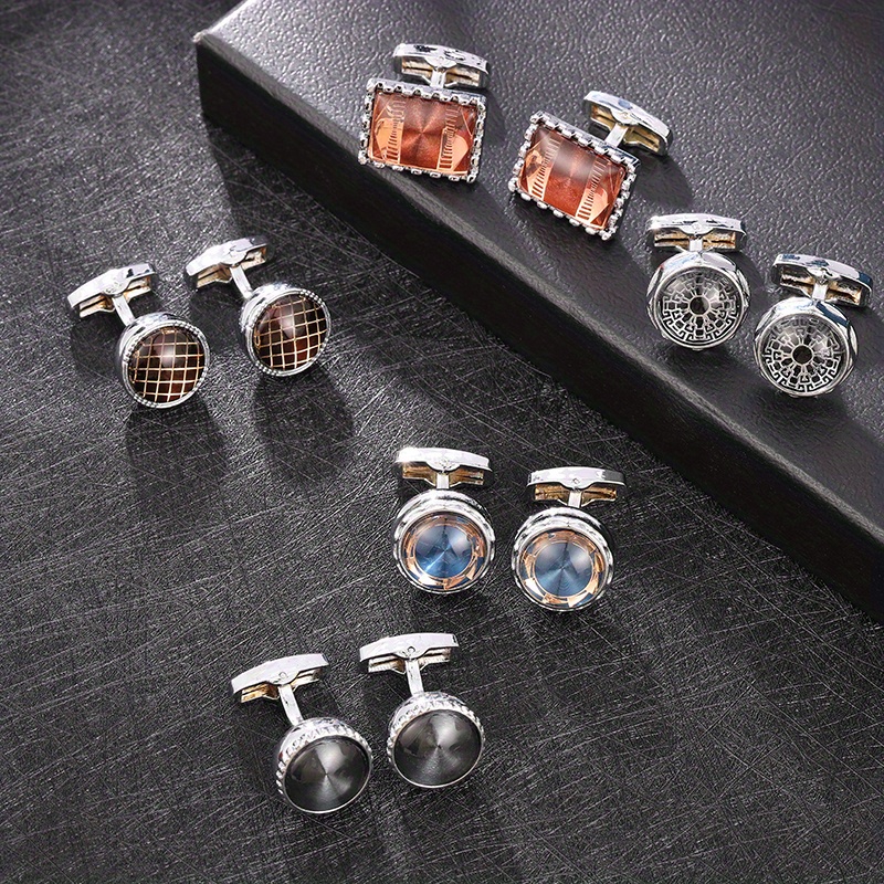 12 Pairs Boutique Gift Box Set Business Casual Mens Cufflinks ...