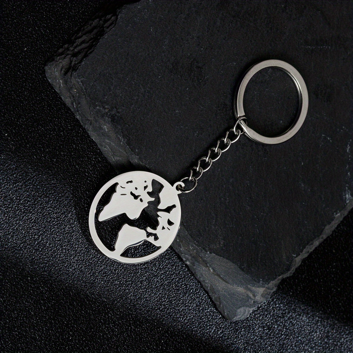 1pc stainless steel map earth keychains travel friendly pendants ...