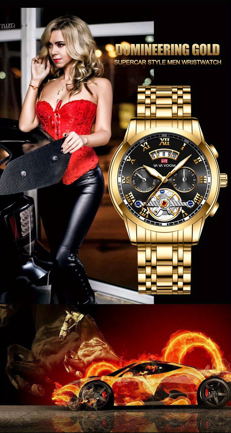 mens watch fashion glow waterproof steel wrist watch - jewelry ...