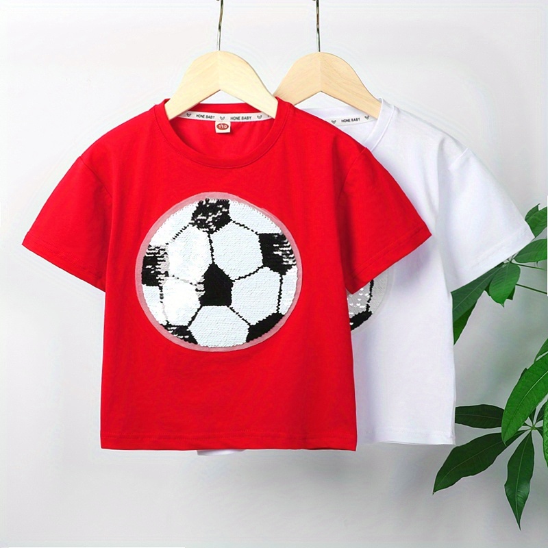 Football Print T Shirt Tees Kids Boys Casual Short Sleeve T - Temu United