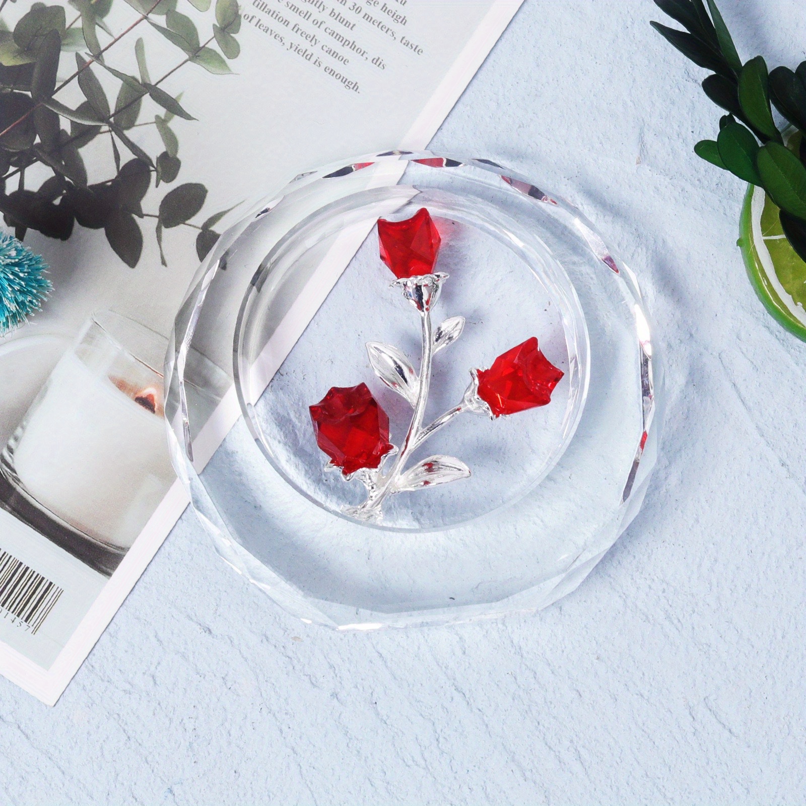 Crystal Rose Figurine Romantic Gift Creative Decoration - Temu Portugal