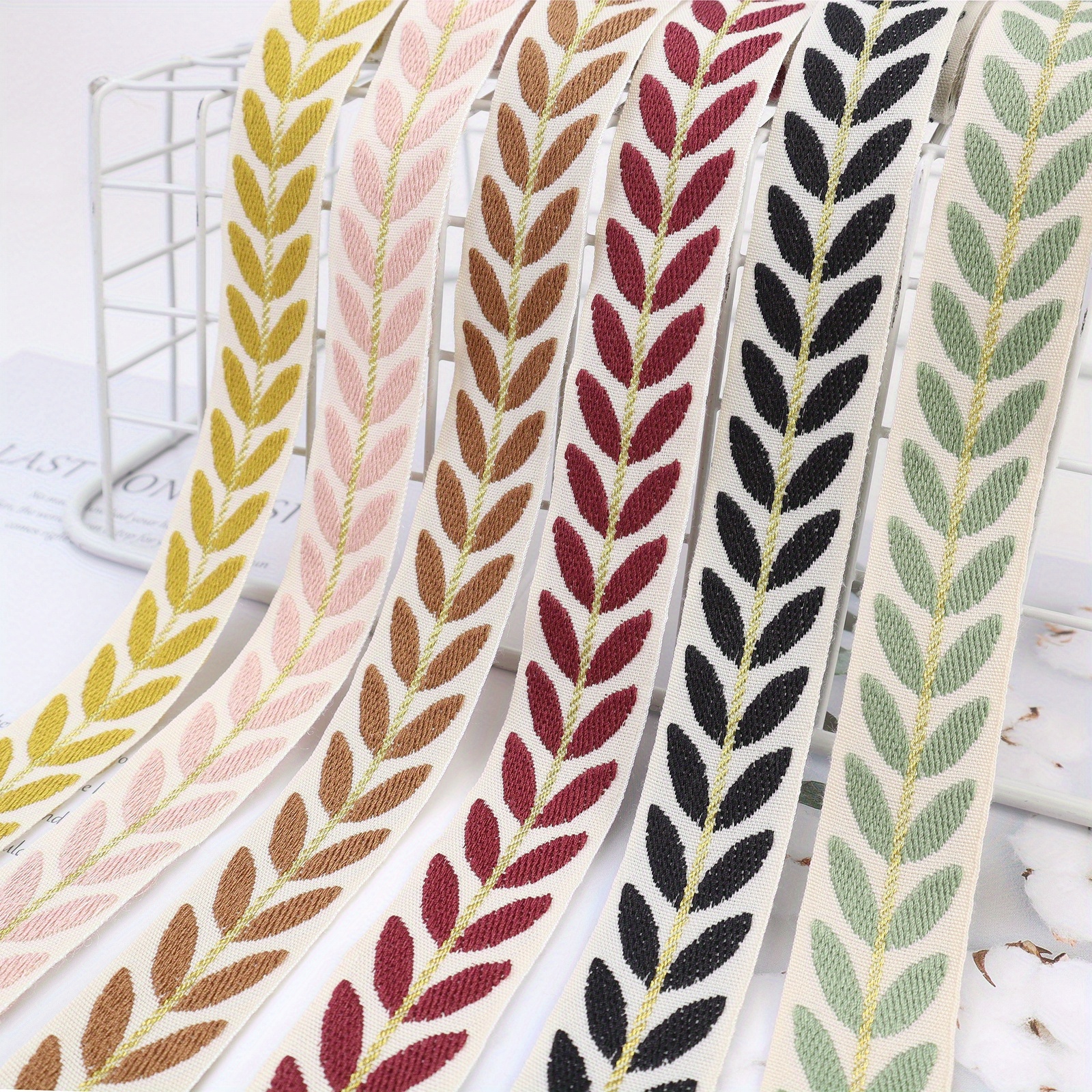 embroidery ribbon leaf ribbon trim sewing diy carfts - {region_name}