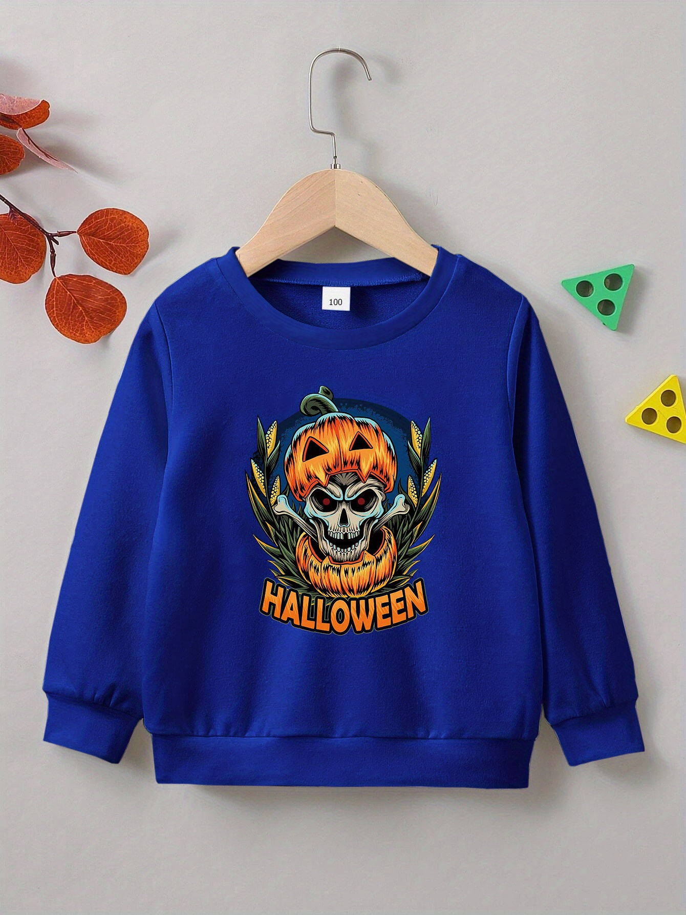Halloween Skull Pumpkin Print Boys Casual Creative Pullover - Temu United Kingdom