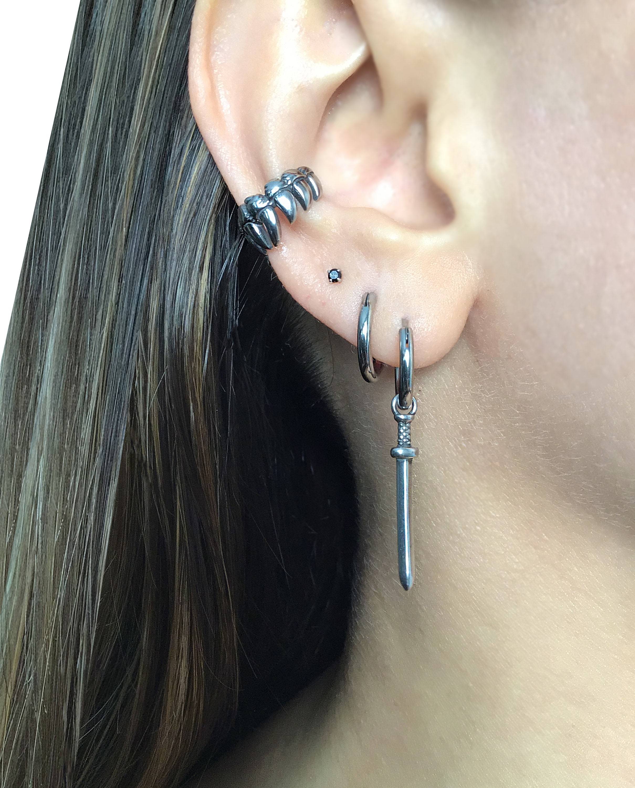 Oreja Individual Halloween Estilo Punk Joyería - Temu Mexico