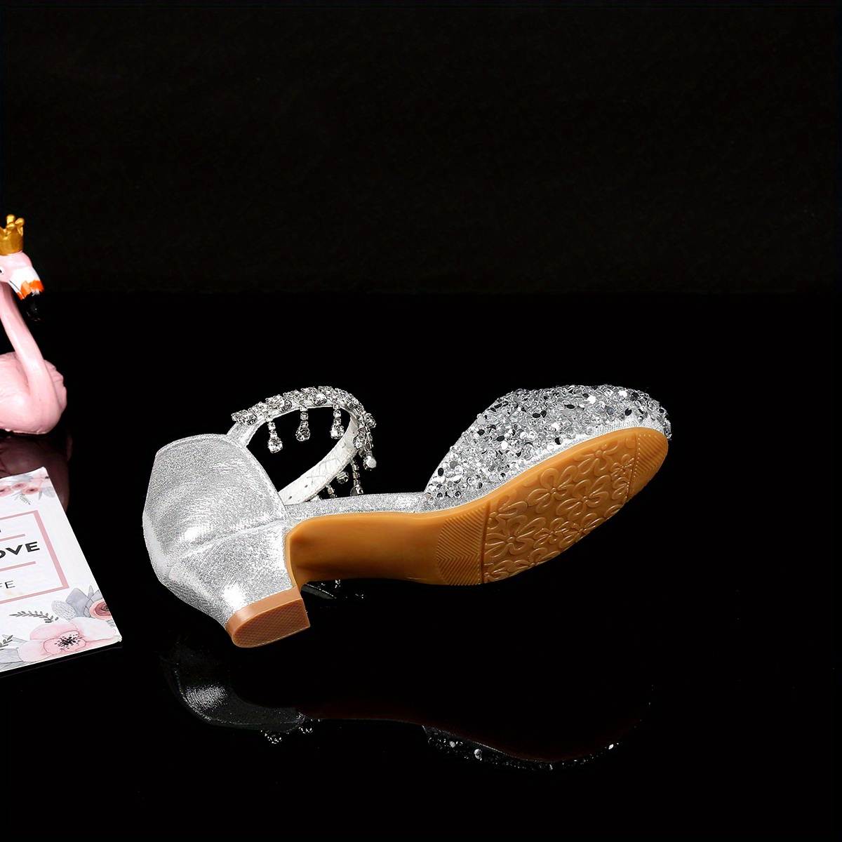 Girl's Elegant Rhinestone Tassel High Heel Princess Shoes - Temu United ...