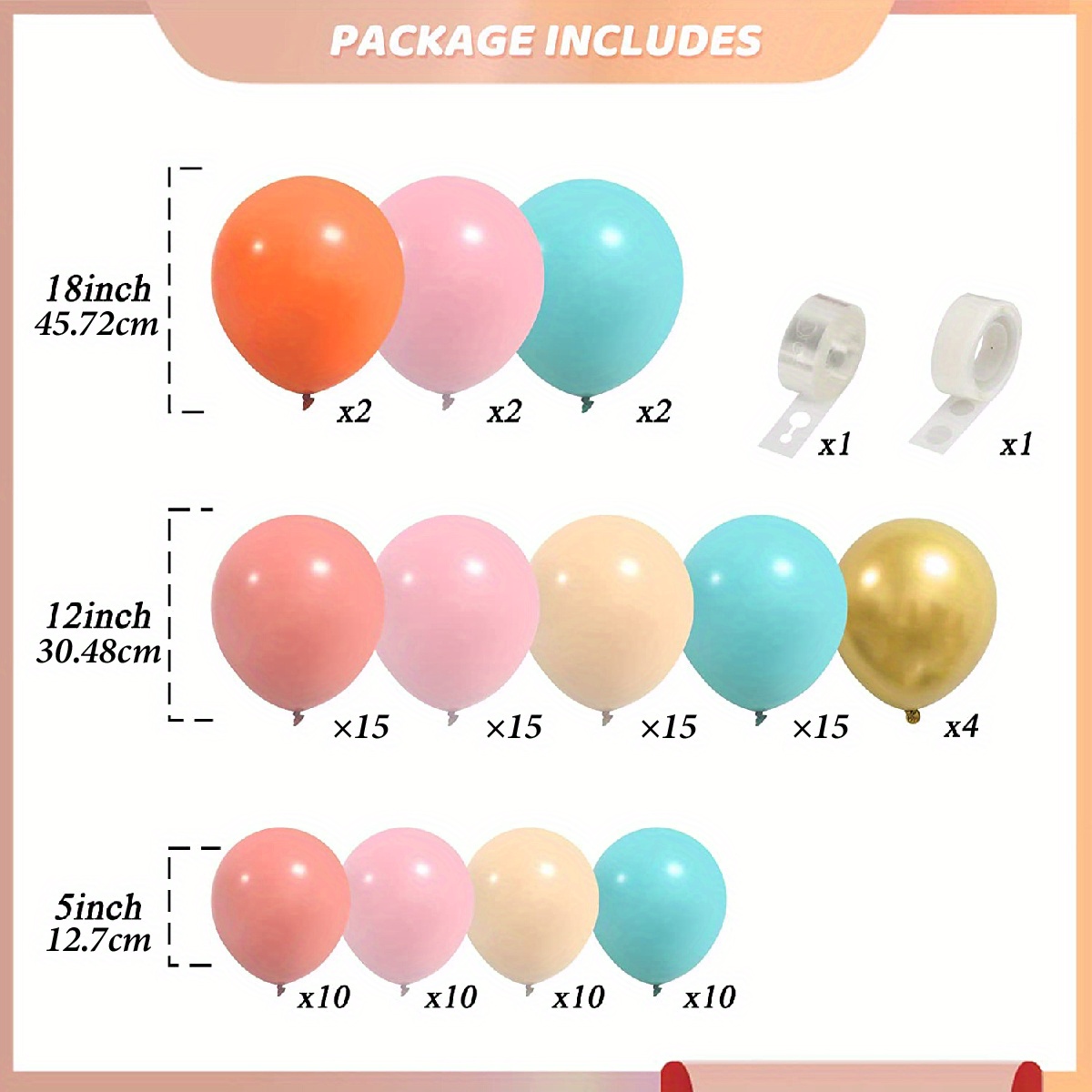 112pcs Multi Colored Balloon Arch Flower Ring Set Balloon - Temu Australia