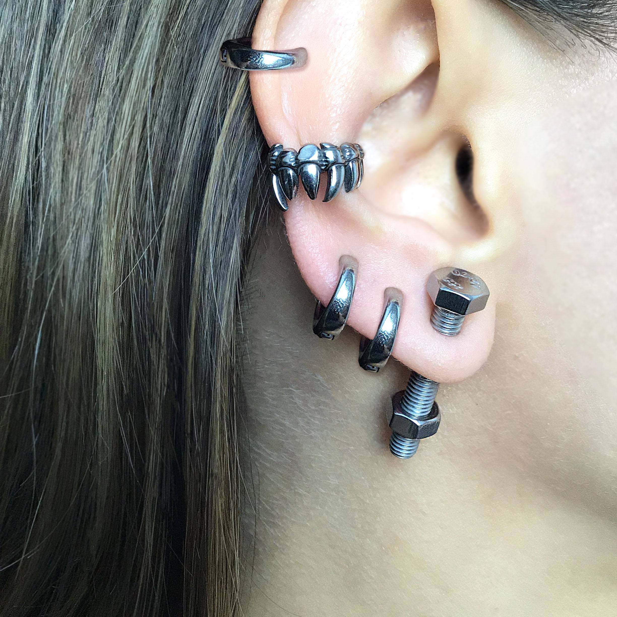 Oreja Individual Halloween Estilo Punk Joyería - Temu Mexico