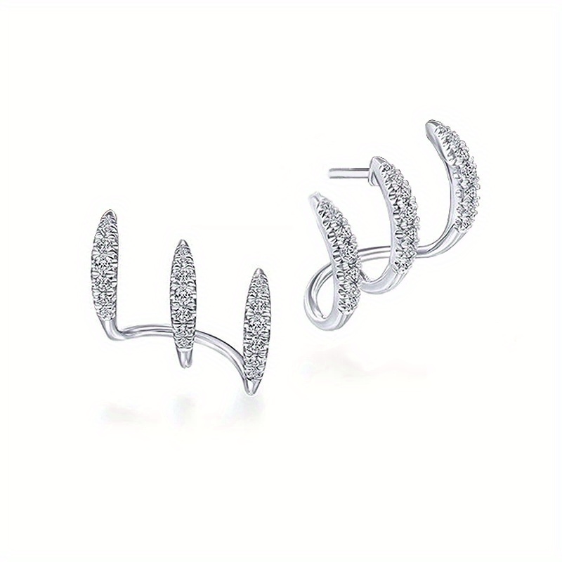 Shiny Tiny Ear Wrap Cuff Elegant Rhinestone Inlaid Stud - Temu United ...