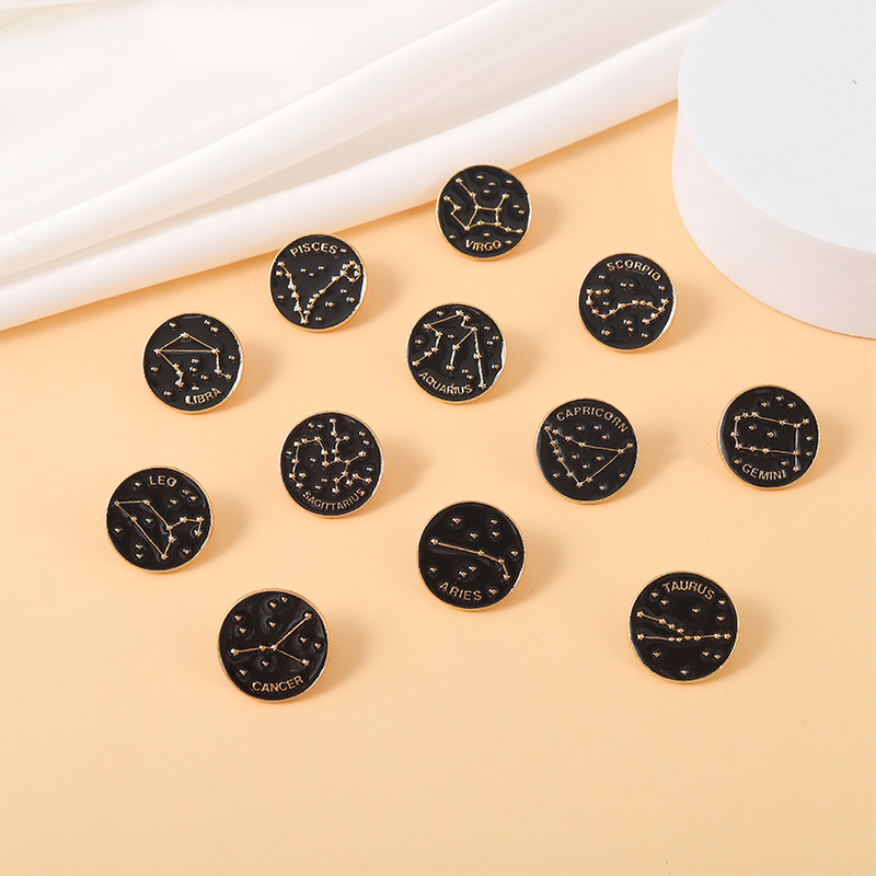 Creative 12 Constellations Badge Star Zodiac Sign Horoscope - Temu