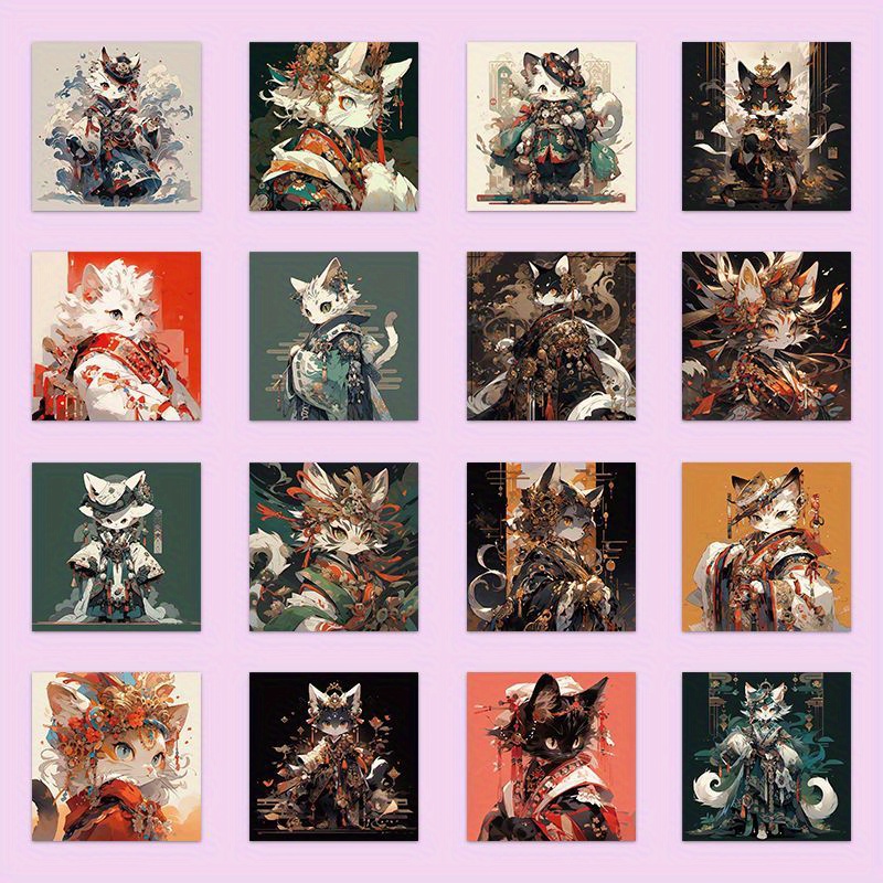 60pcs retro e antique high level kitten sticker for phone case hand ...