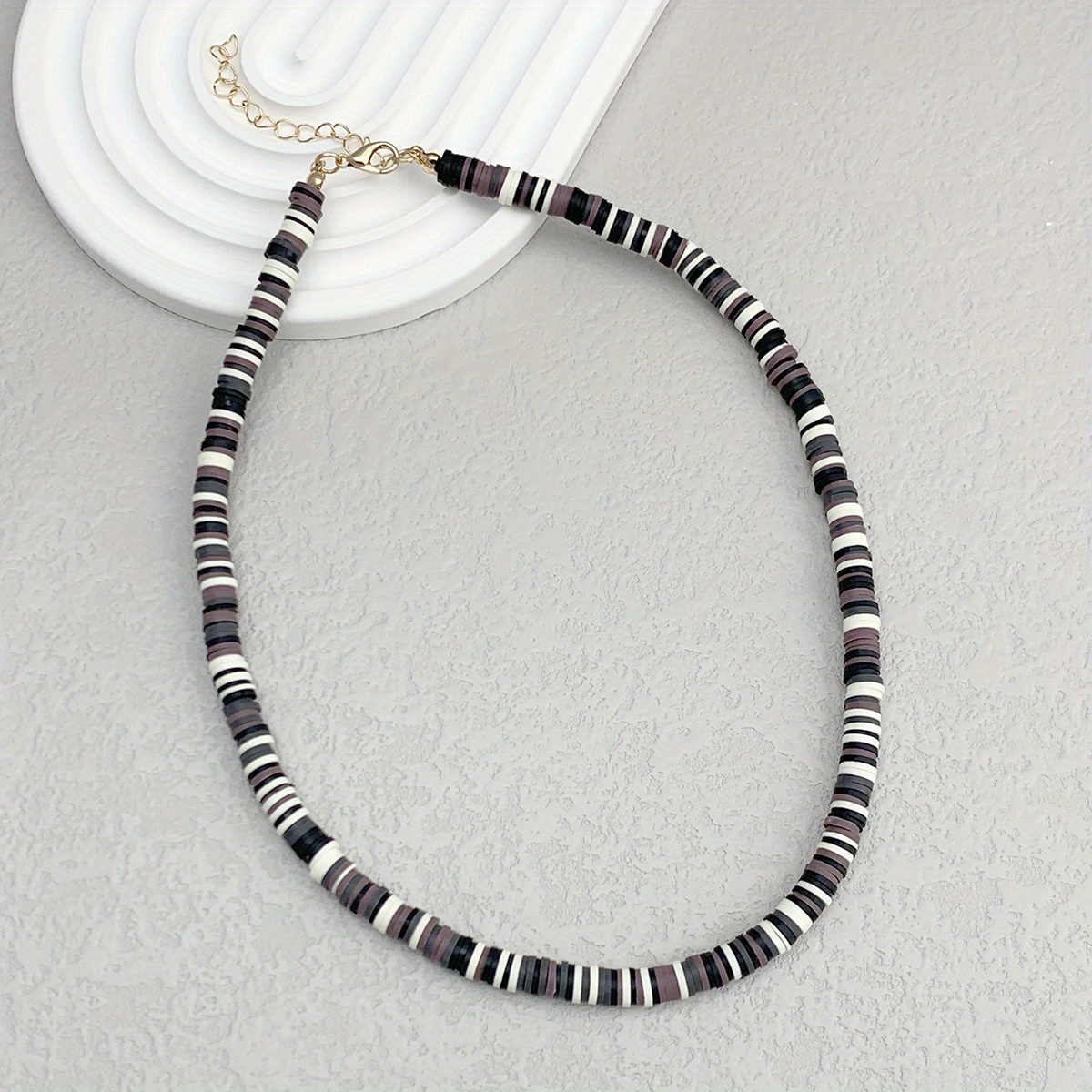 boho soft clay necklace mixed color collarbone chain - Temu Norway