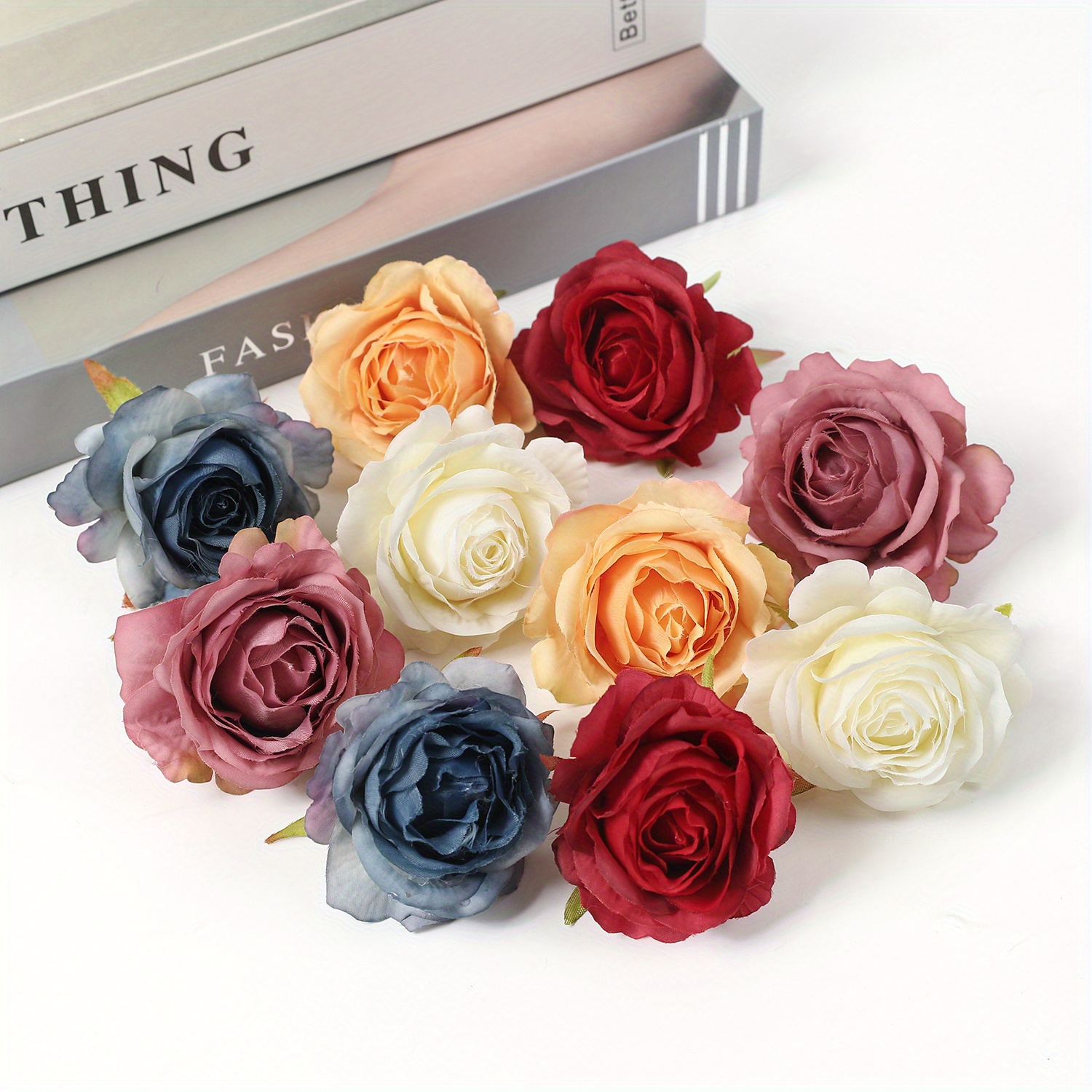 Artificial Rose Head Flower Diy Wedding Birthday Party - Temu