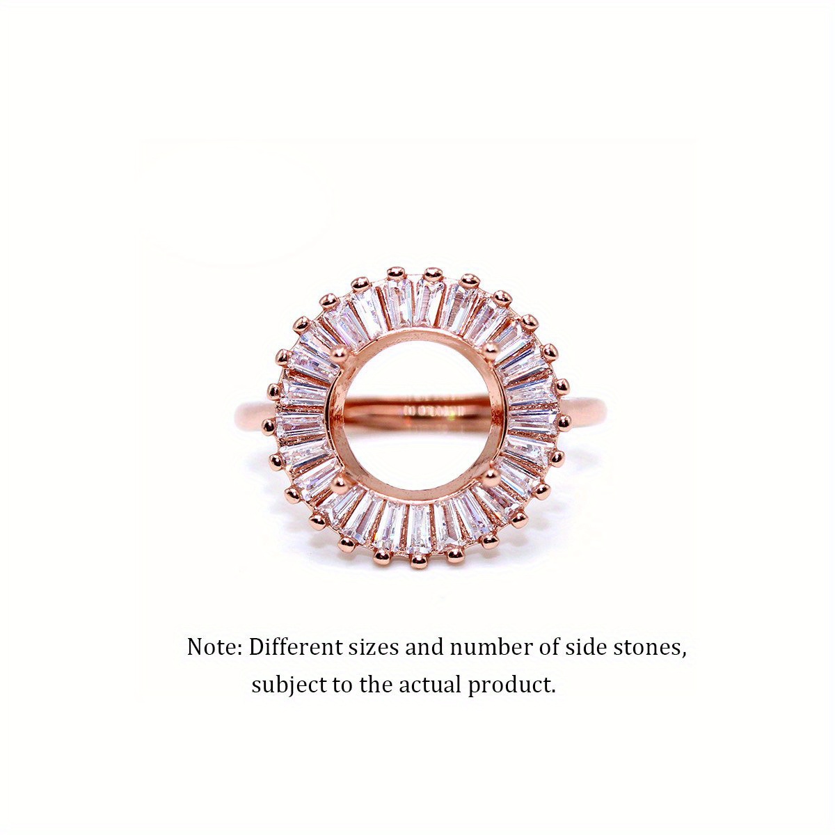 4~ Minimalist Round Rose Golden Silver Gemstone Cz Stone - Temu United ...