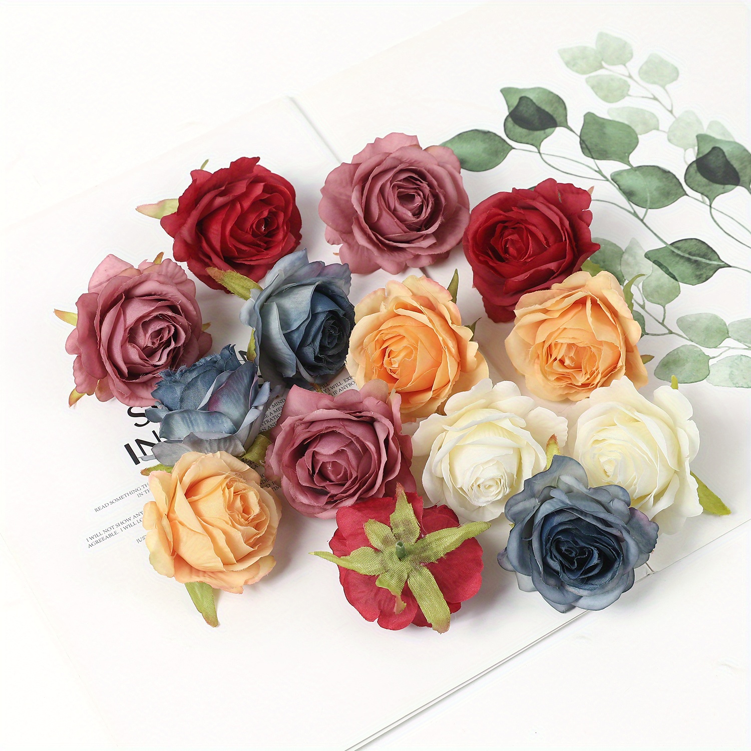 Artificial Rose Head Flower Diy Wedding Birthday Party - Temu