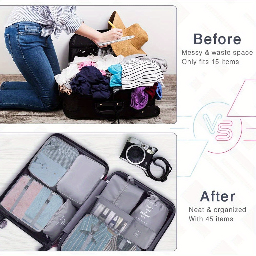 Travel Organiser Packing Cubes Portable Mesh - Temu United