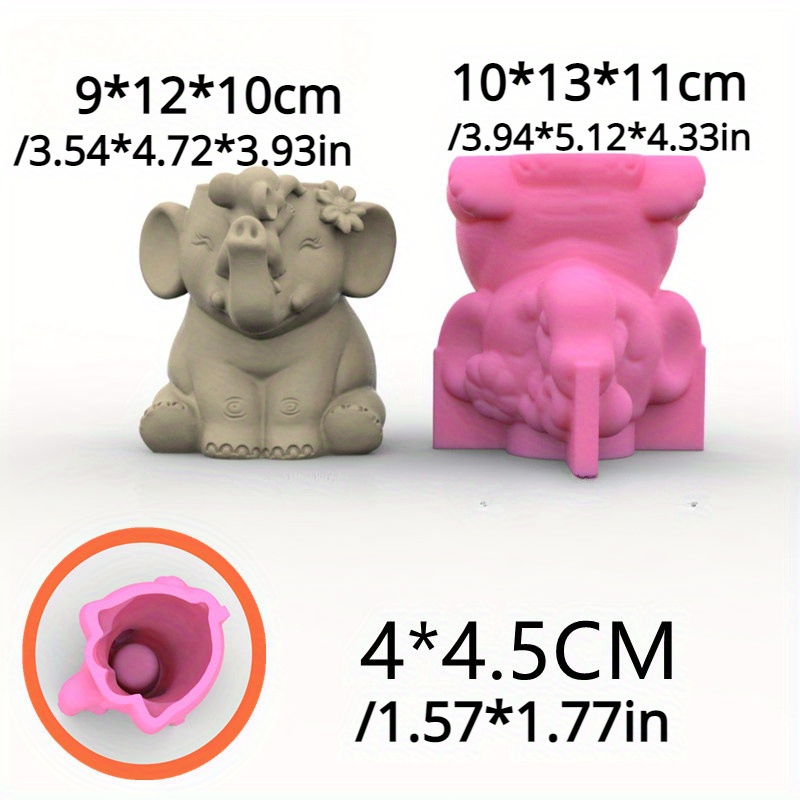 Elephant Shape Silicone Flower Pot Mold For Diy Cactus Succulent ...