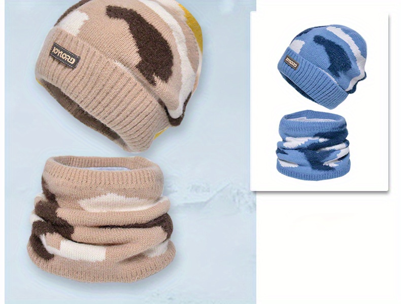 winter warm knitted beanie hat camouflage ear protection - Temu Australia
