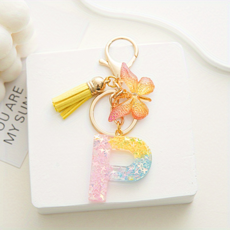 Initial Letter Keychain Pendant English Letter M z Keychain - Temu ...