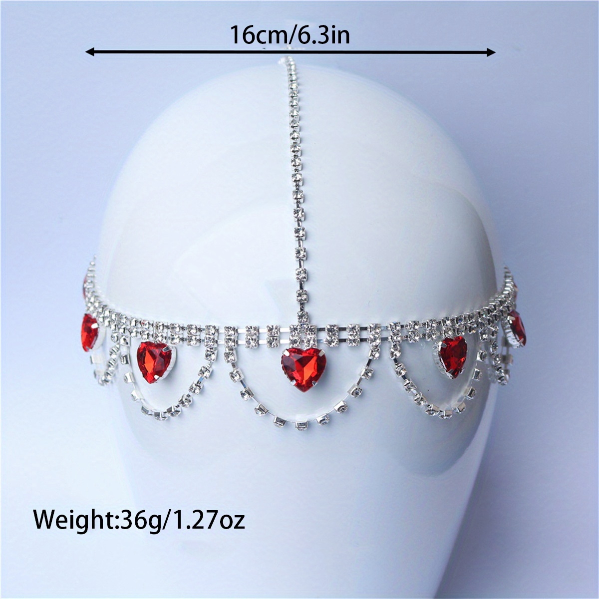 Red Crystal Pendant Head Chain Alloy Rhinestone Headband - Temu New Zealand