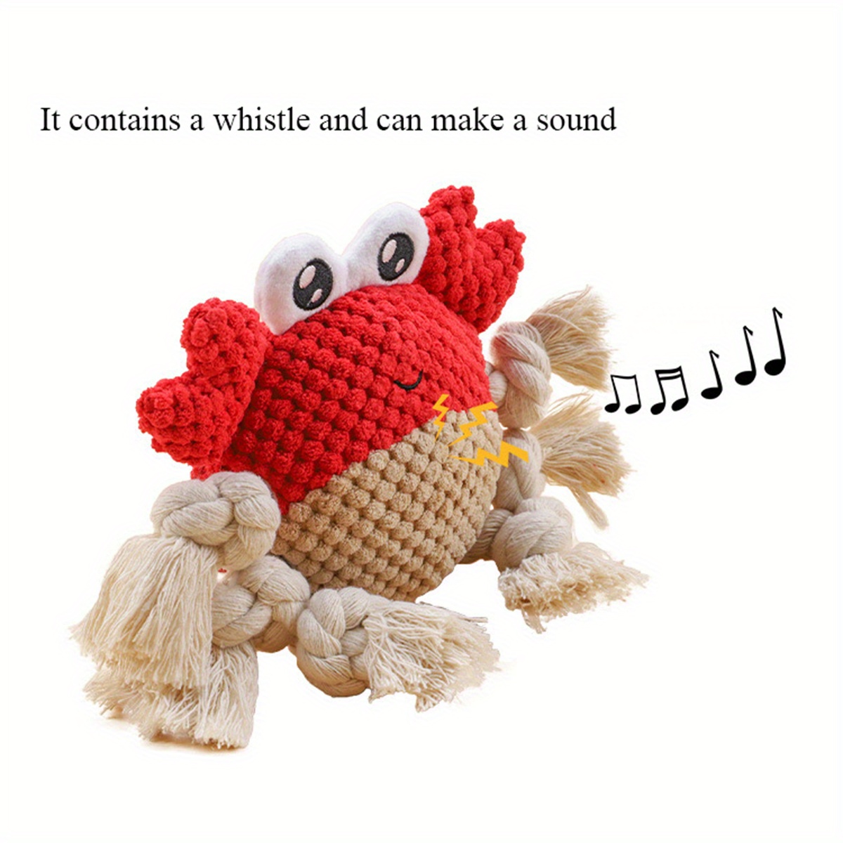 Crab Design Pet Grinding Teeth Squeak Plush Toy Durable Chew - Temu ...