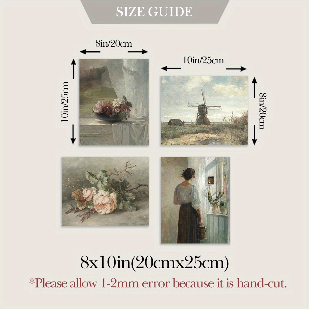 French Country Landscape Oil Painting Windmill Wall Pictures Vintage ...