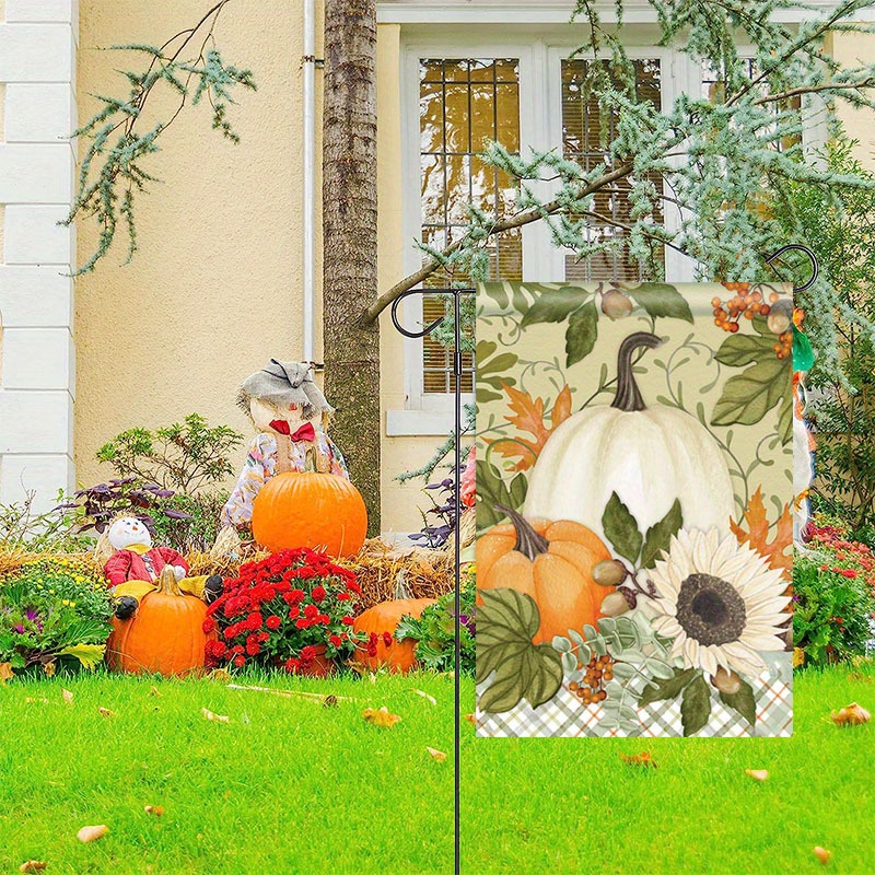 Fall Harvest Garden Flag Farmhouse Farm Flower Pumpkin - Temu United ...