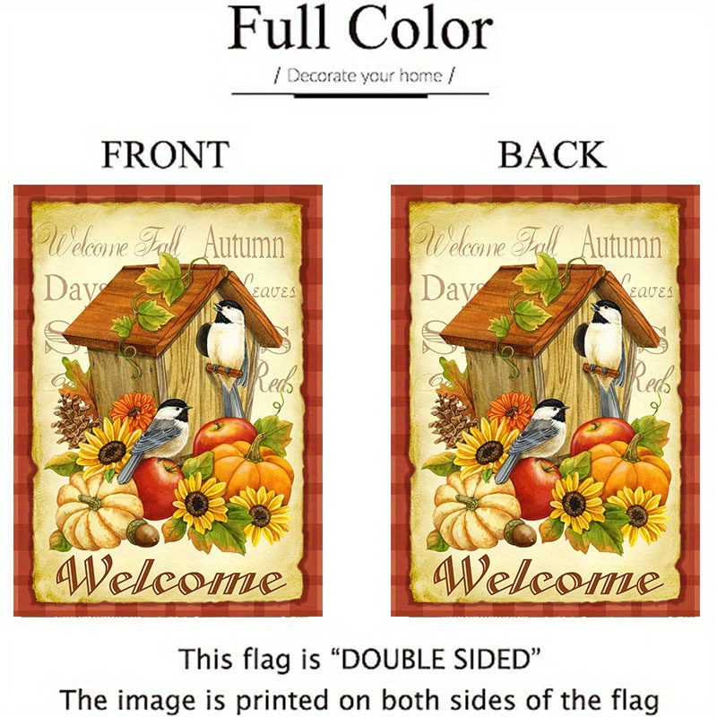 flag autumn birds double sided vertical flag - {region_name}